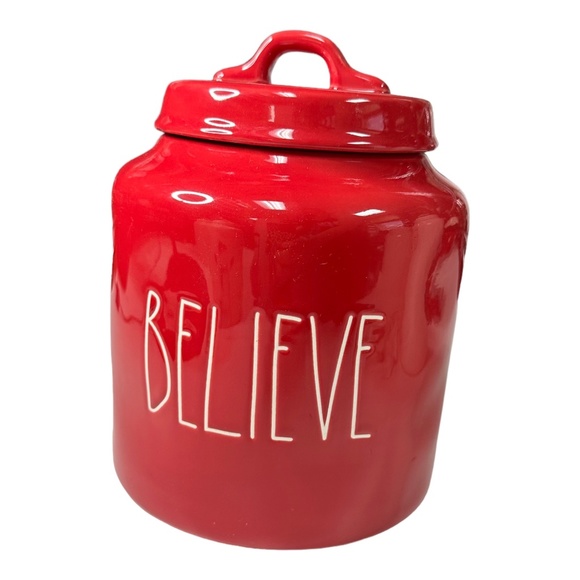 Rae Dunn | Kitchen | Rae Dunn Believe Red Chubby Canister | Poshmark